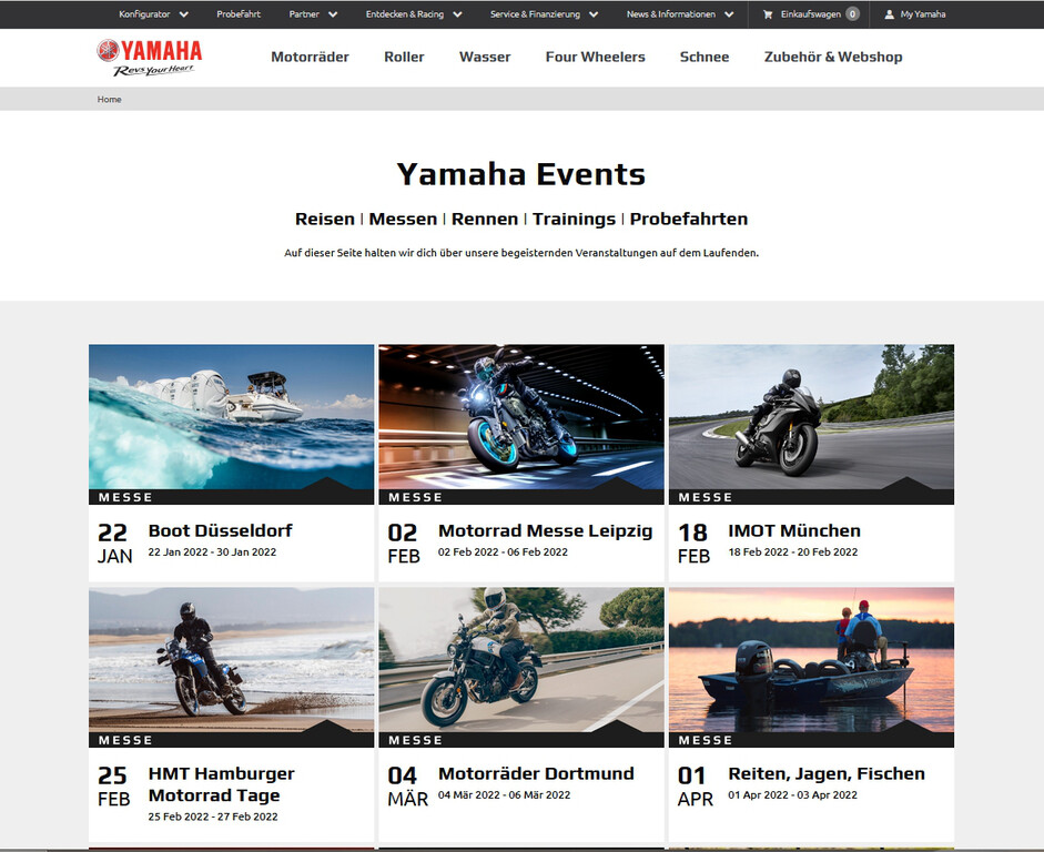 Yamaha-Eventkalender 2022 | AUTODINO